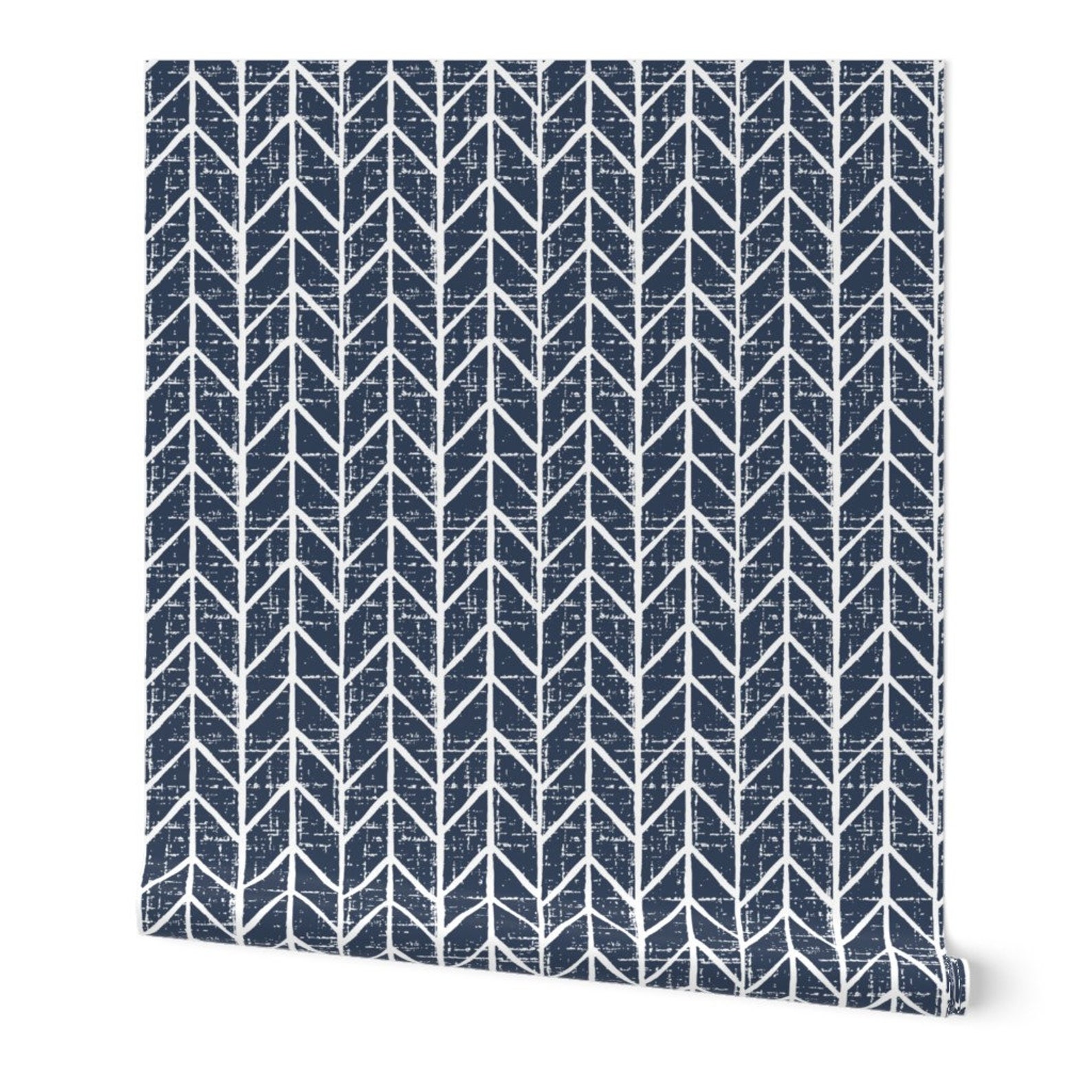 Navy Chevron Wallpaper Navy Blue Chevron by Color Amazing - Etsy