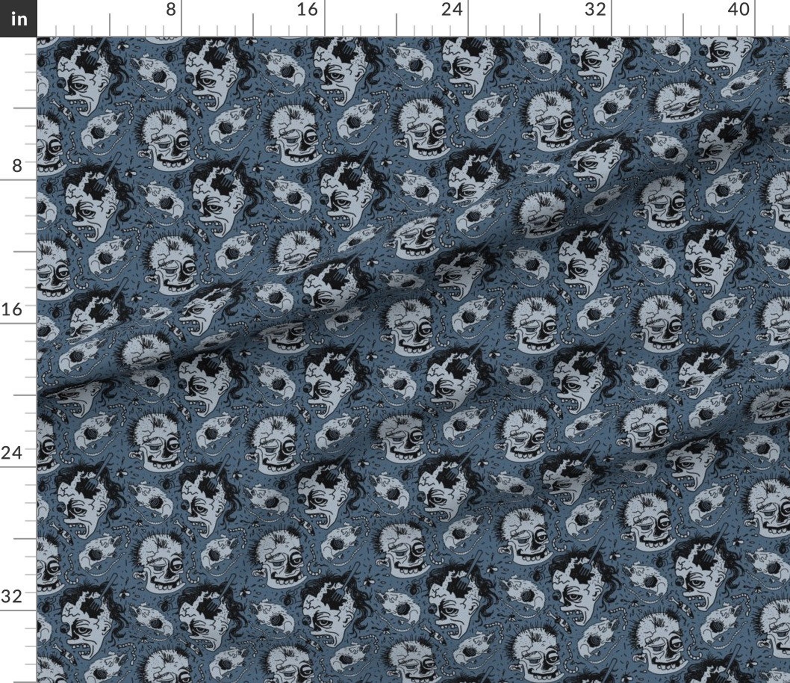 Zombie Fabric Ugly Zombies By Abbieuproot Zombie Rat Worm - Etsy España