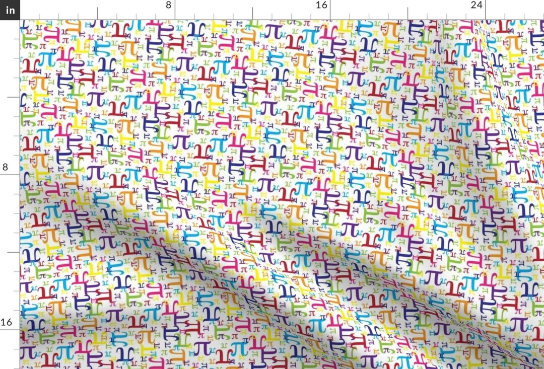 Pi Fabric - Pieces of Pi (small) by Robyriker Rainbow Mathematics Math ...