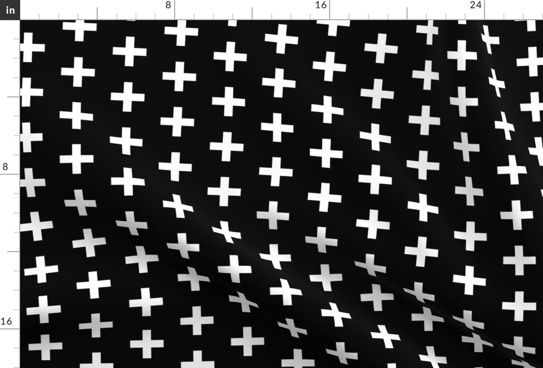Cross Fabric Black and White Cross Plus Custom Fabric by Charlotte ...