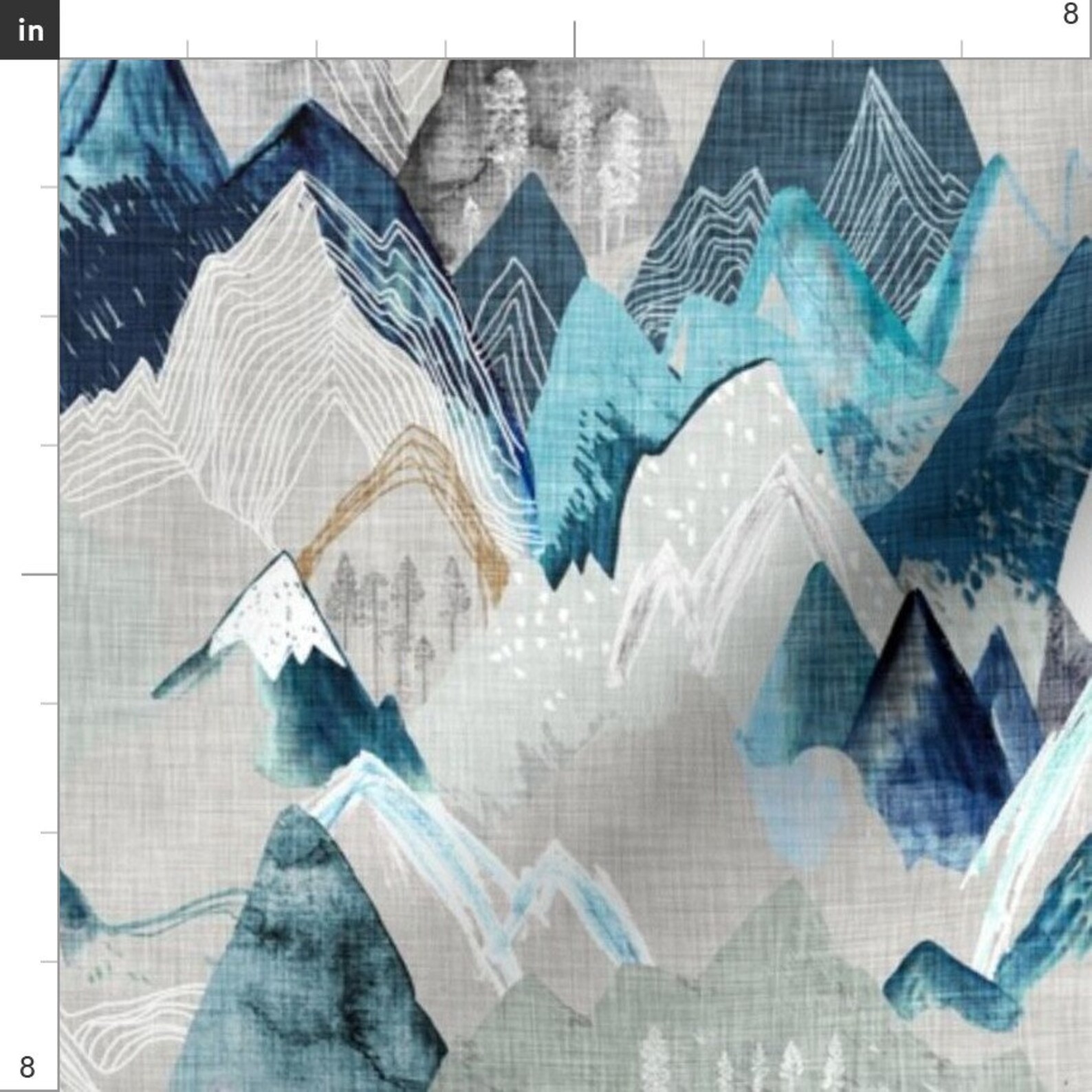 Mountain Fabric Call of the Mountains storm by Nouveau - Etsy