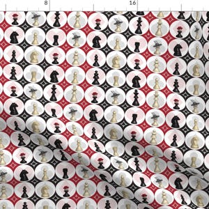 Chess Fabric - Pawn Games by Mag-o - Chess Piece Board Game Cotton ...