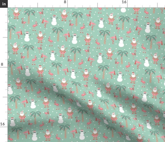 Tropical Santa Fabric Santa at the Beach by Hey_cute_design - Etsy