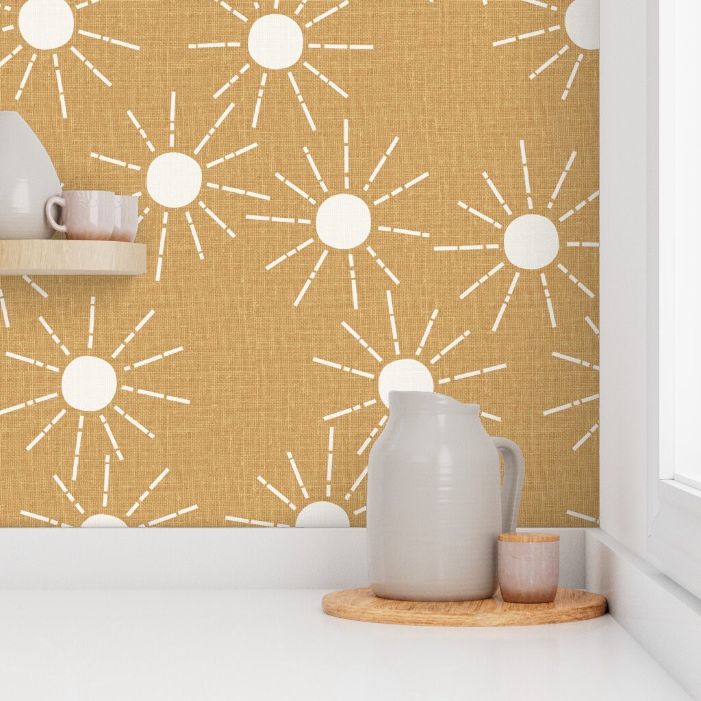 Minimalist Wallpaper Scattered Suns by Erin Kendal Mustard - Etsy