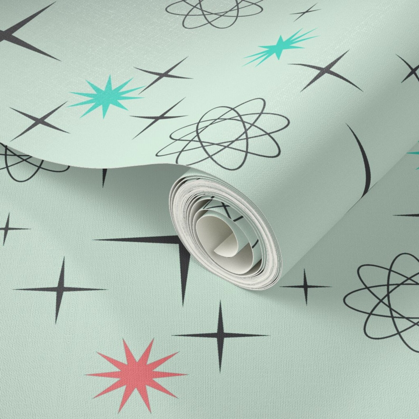 Atomic Wallpaper Atomic Starburst on Mint by Lillierioux Science Custom ...