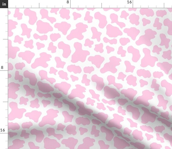 Pink Cow Spots Fabric Small Pink Cow Print Strawberry 90s - Etsy