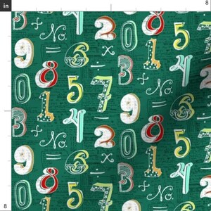 Green Math Fabric - Numéro by Graceful - Green Number Classroom and ...