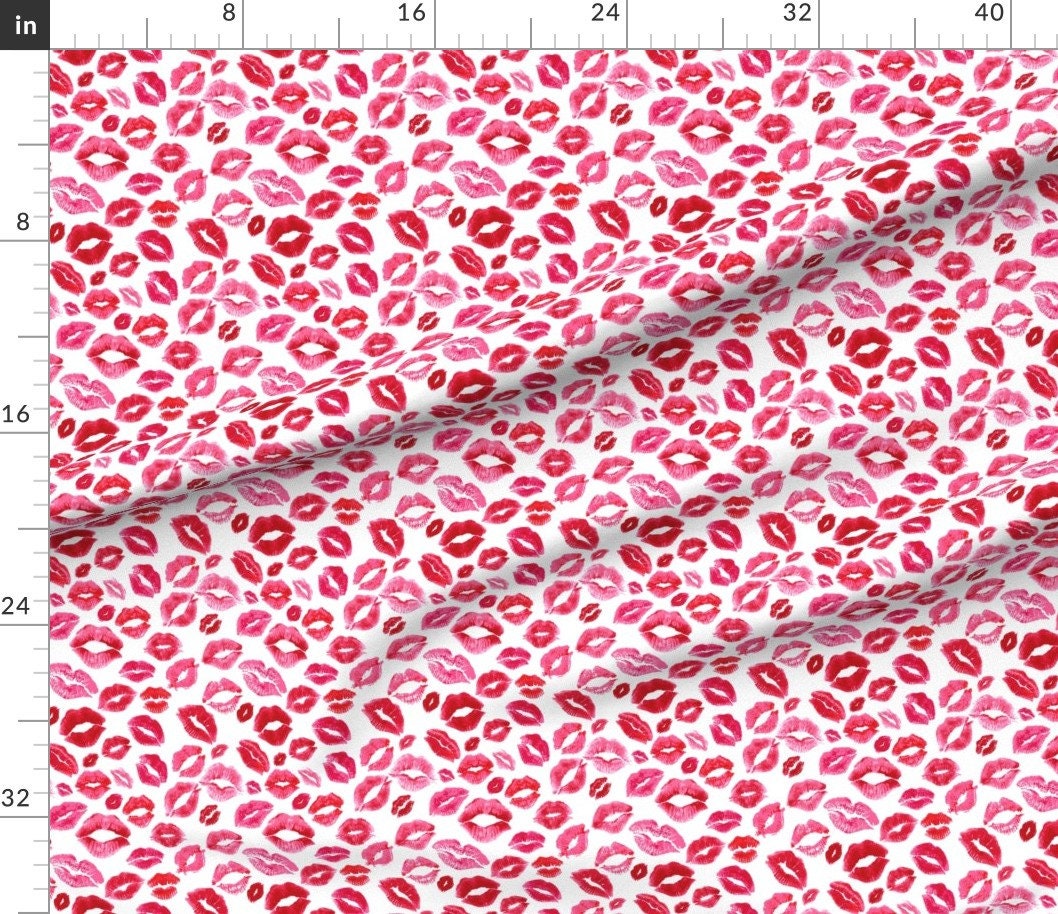 Love Lips Fabric Love Lips // Red by Hipkiddesigns Red and | Etsy