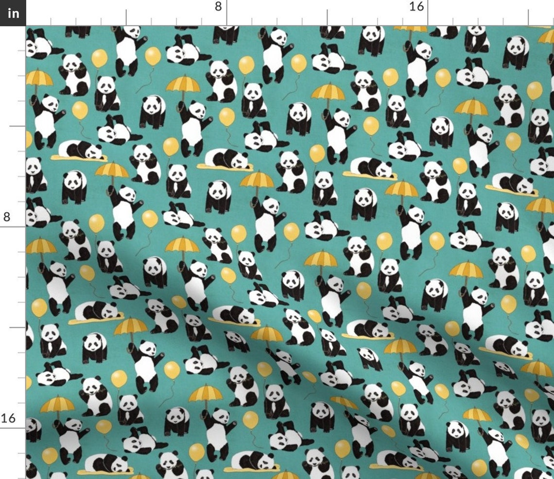Panda Fabric Panda Play by Tangerine-tane Cute Panda - Etsy
