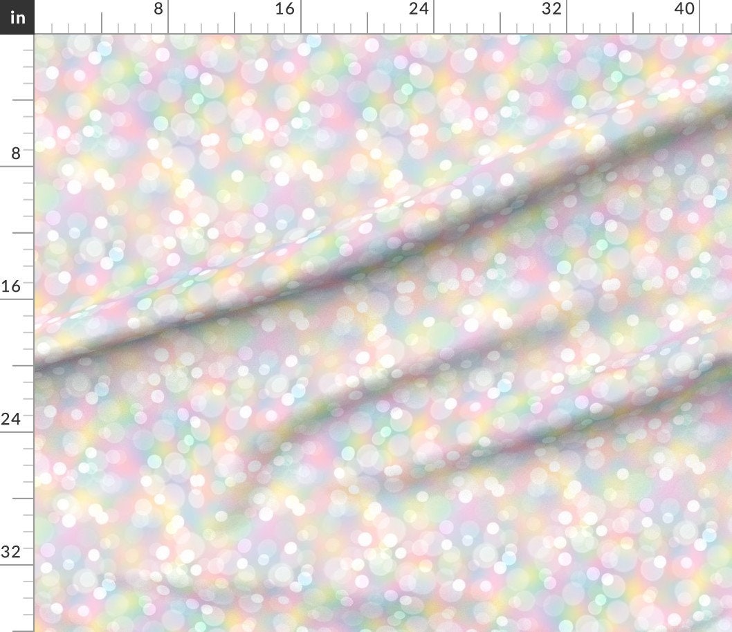 Pastel Rainbow Fabric Pastel Candy Color Bokehs by - Etsy