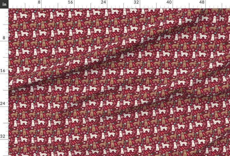 Labradoodle Fabric - Labradoodle Dog Breed Fabric Christmas Stockings ...
