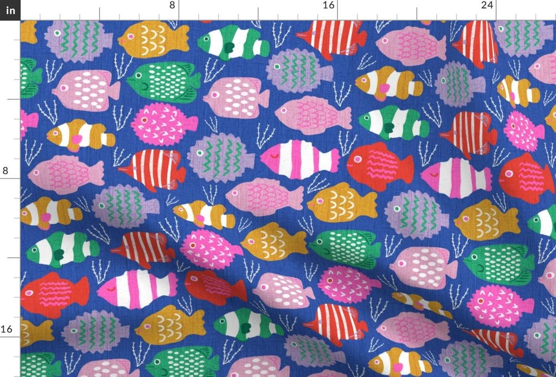 Tropical Fish Apparel Fabric - Bright Colorful Fish by Ange_louise ...