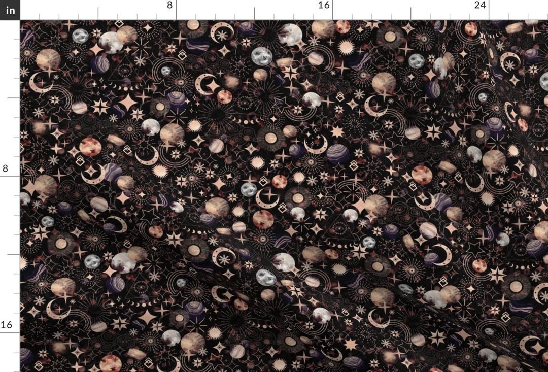 Celestial Fabric - Astro Adventures by Kociara - Black Outer Space ...