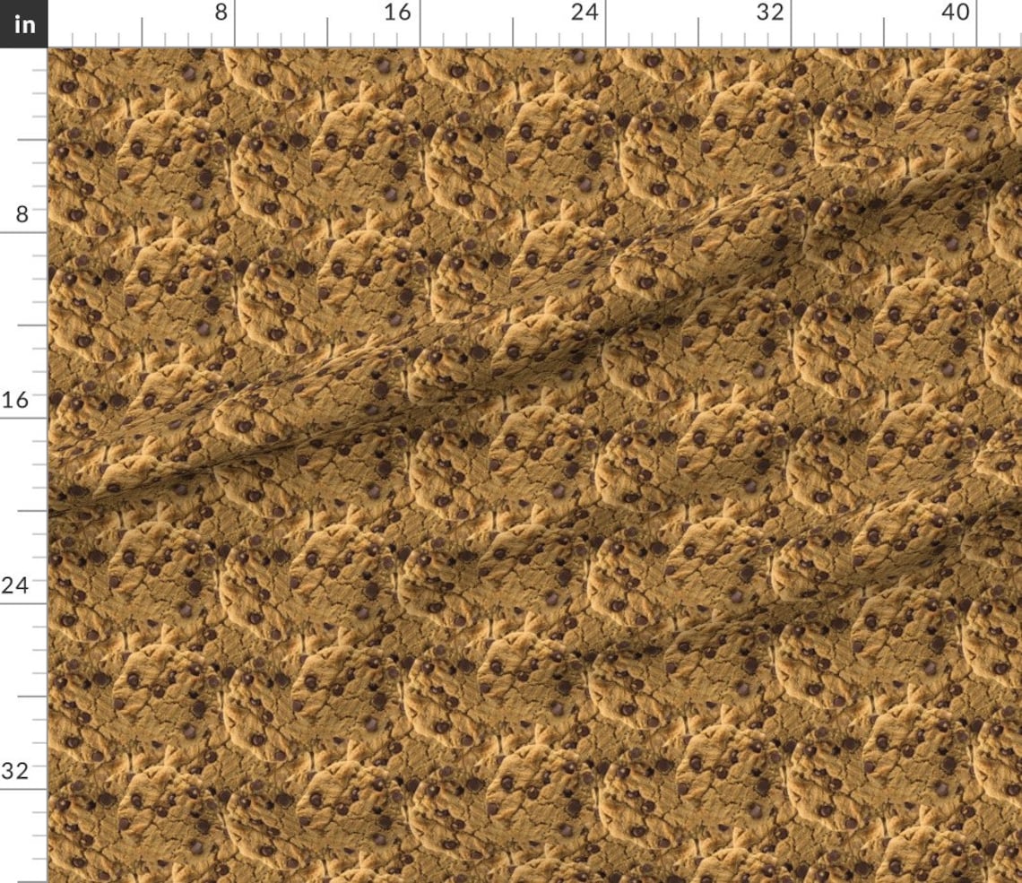 Cookie Fabric Chocolate Chip Cookie by Peacoquettedesigns - Etsy