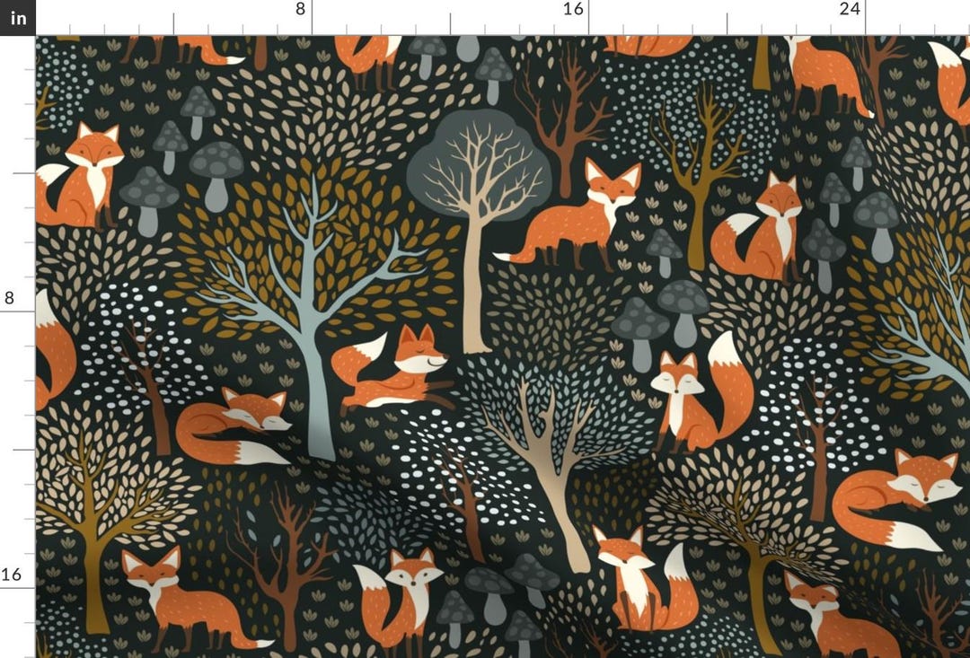 Red Fox Fabric - Cute Woodland Fox by Priraj_designs - Whimsical ...