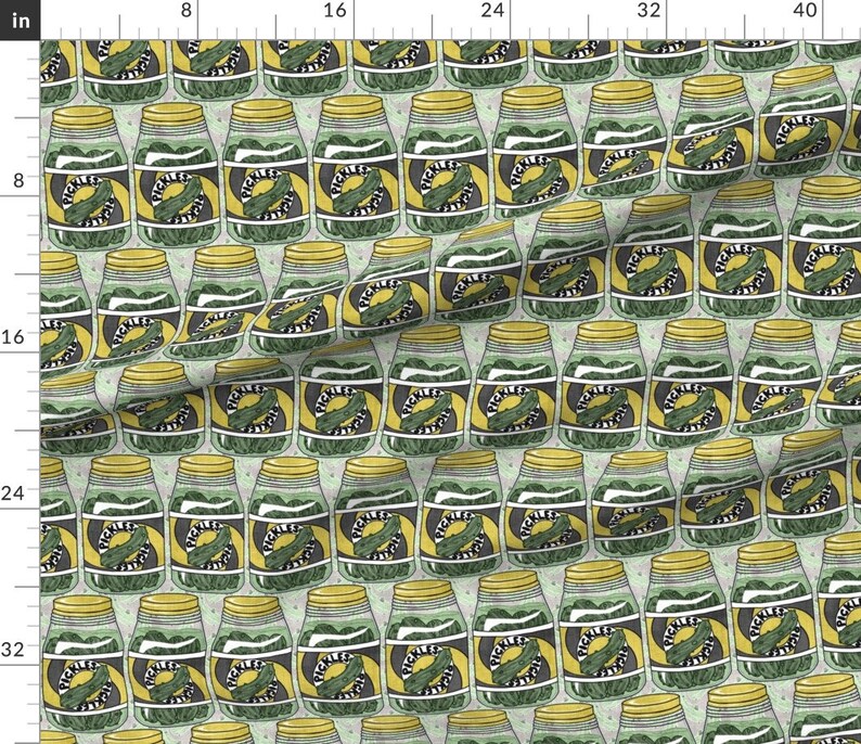 Pickles Fabric A Stockpile of Pickle Jars by Pond Ripple - Etsy