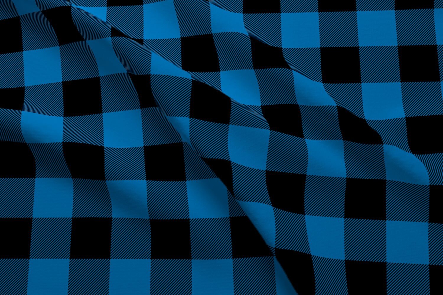 Checkered Fabric Buffalo Plaid 2in Royal Blue By Misstiina | Etsy