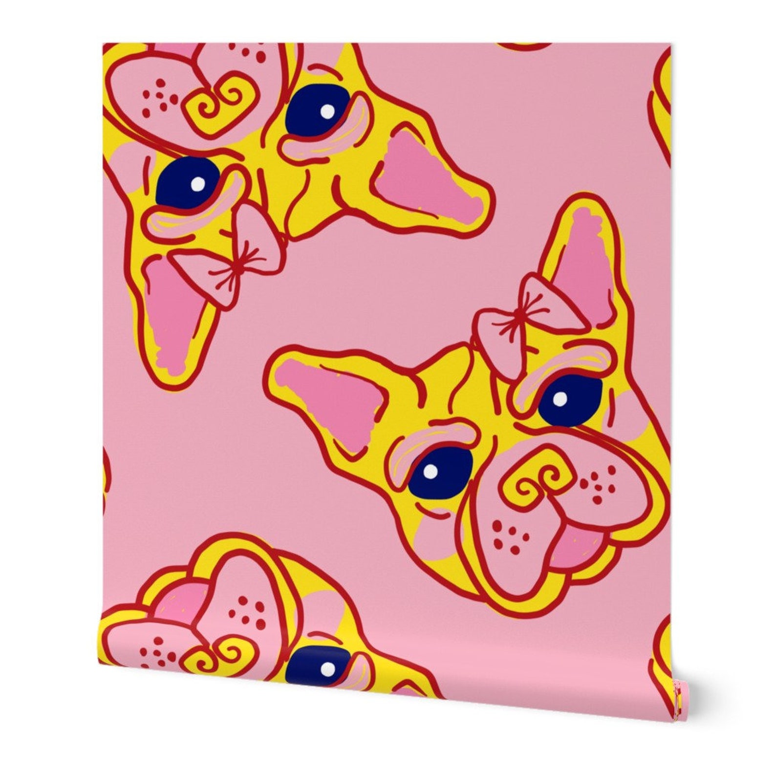 Frenchie Wallpaper Frenchie Pink by Louisemargaret French - Etsy