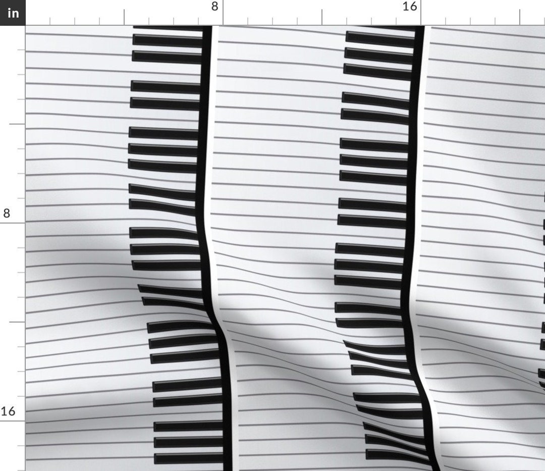 Piano Fabric Piano Keys by Jadegordon Black and White Piano Keys Cotton ...