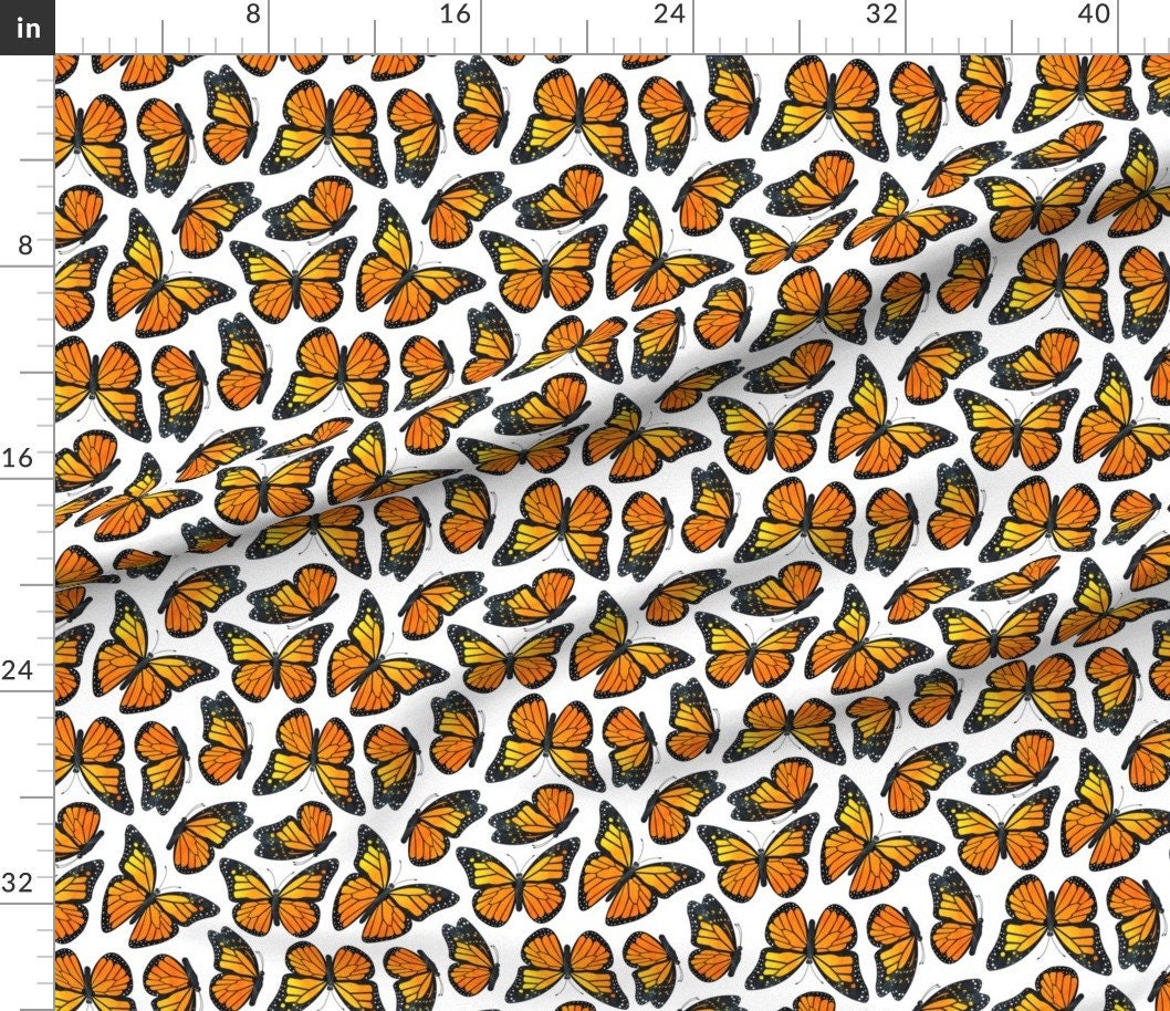 Monarch Fabric Monarch Butterfly Watercolor by Jannasalak | Etsy