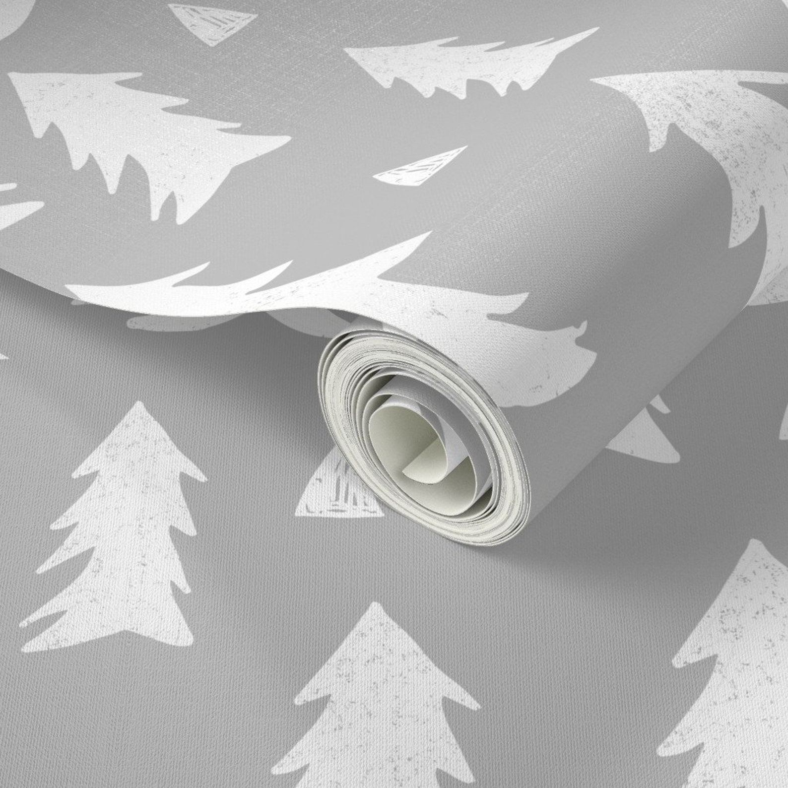 Tree Wallpaper Trees Grey Forest Simple Minimal by Andrea - Etsy