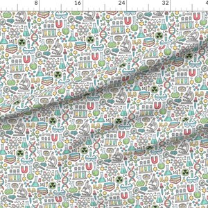 Science Fabric Science Lab by Caja Design White Colorful Kids Education ...