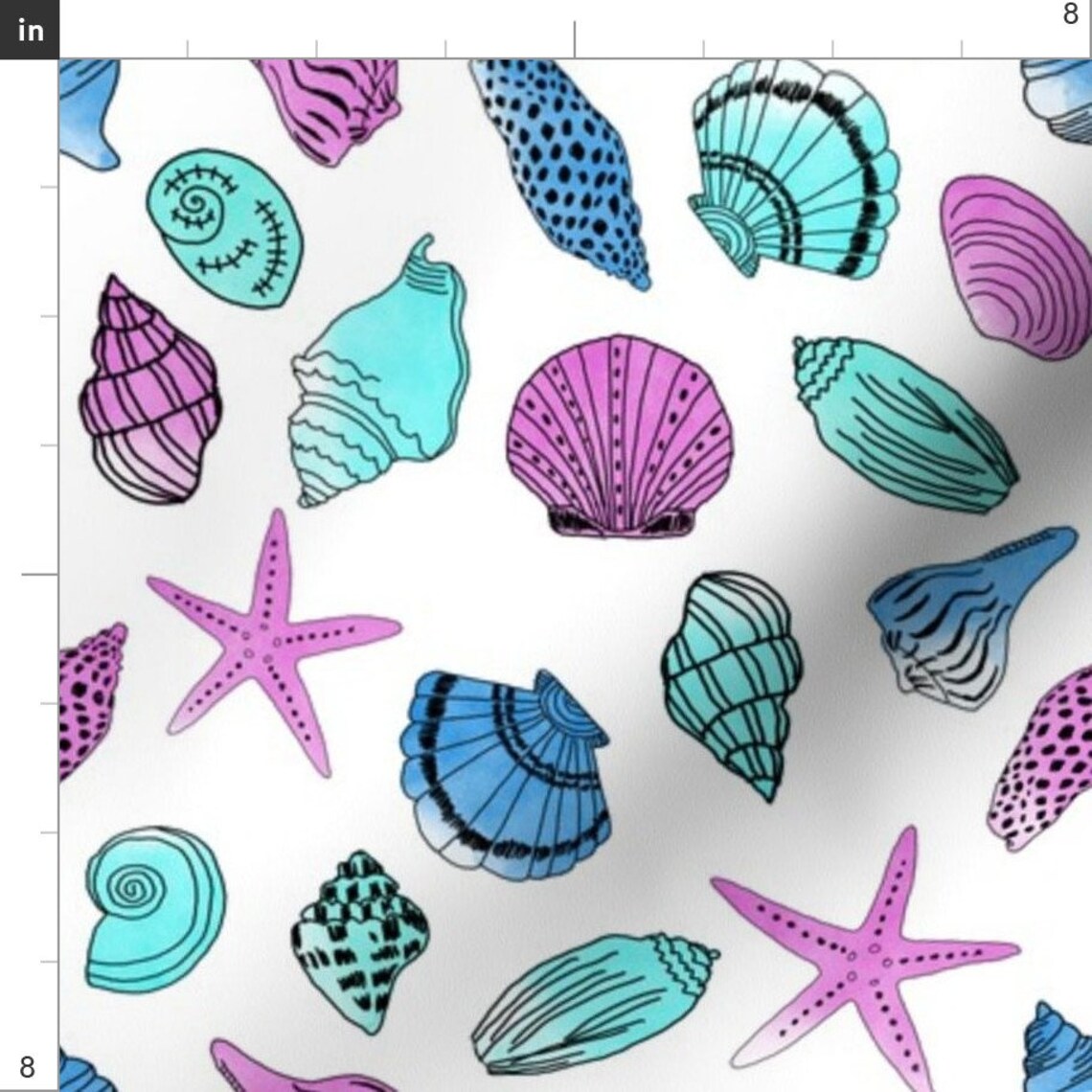 Shell Fabric Shells Fabric // Nautical Summer Shell Design - Etsy