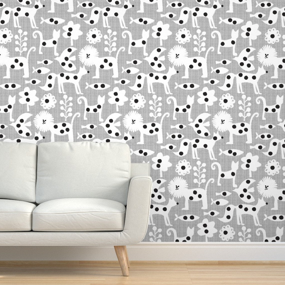 Animal Wallpaper Polka Dot Animals by Ottomanbrim Animal - Etsy