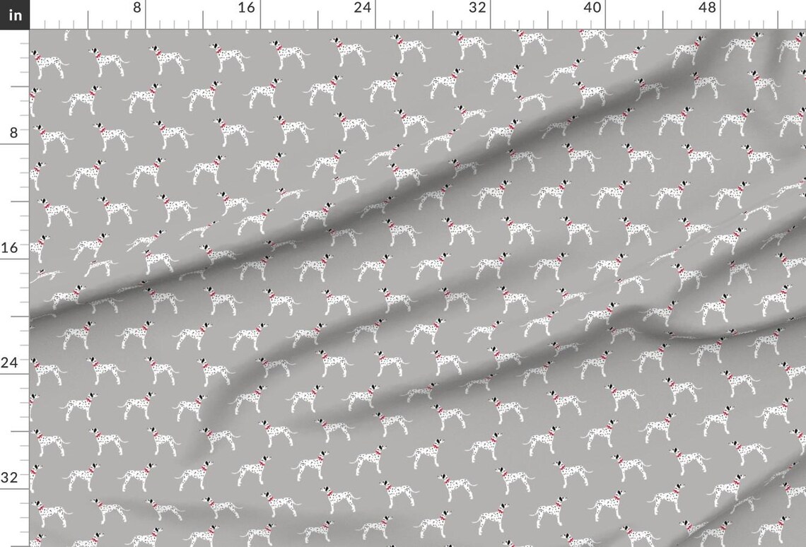 Dalmations on Gray Fabric - Dalmatians on Grey by Littlearrowdesign ...