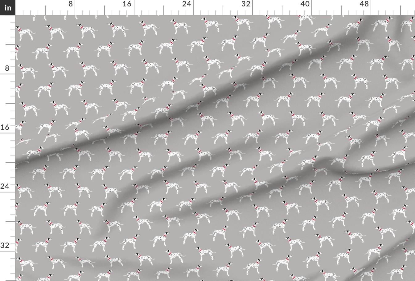 Dalmations on Gray Fabric - Dalmatians on Grey by Littlearrowdesign ...