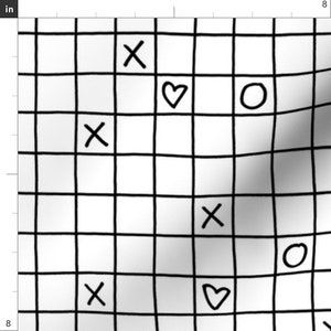 Tic-tac-toe Fabric Xoxo Checkered Grid by Primuspattern - Etsy