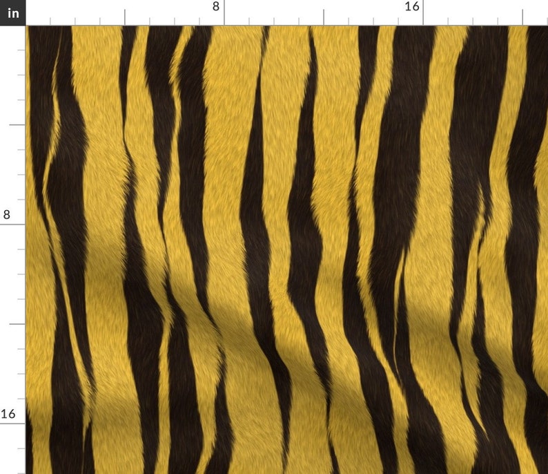 Tiger Stripe Fabric Yellow Tiger Skin by Animotaxis Yellow - Etsy