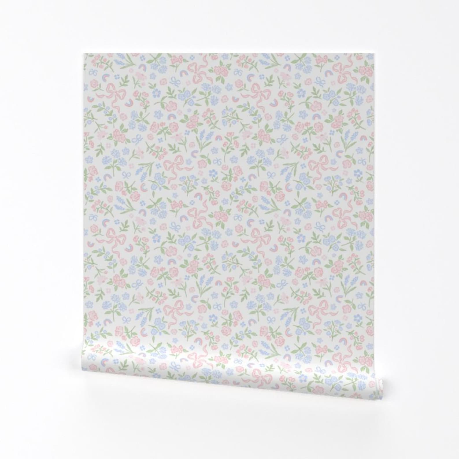 Preppy Pastel Floral Removable Peel and Stick Wallpaper - Watercolor ...