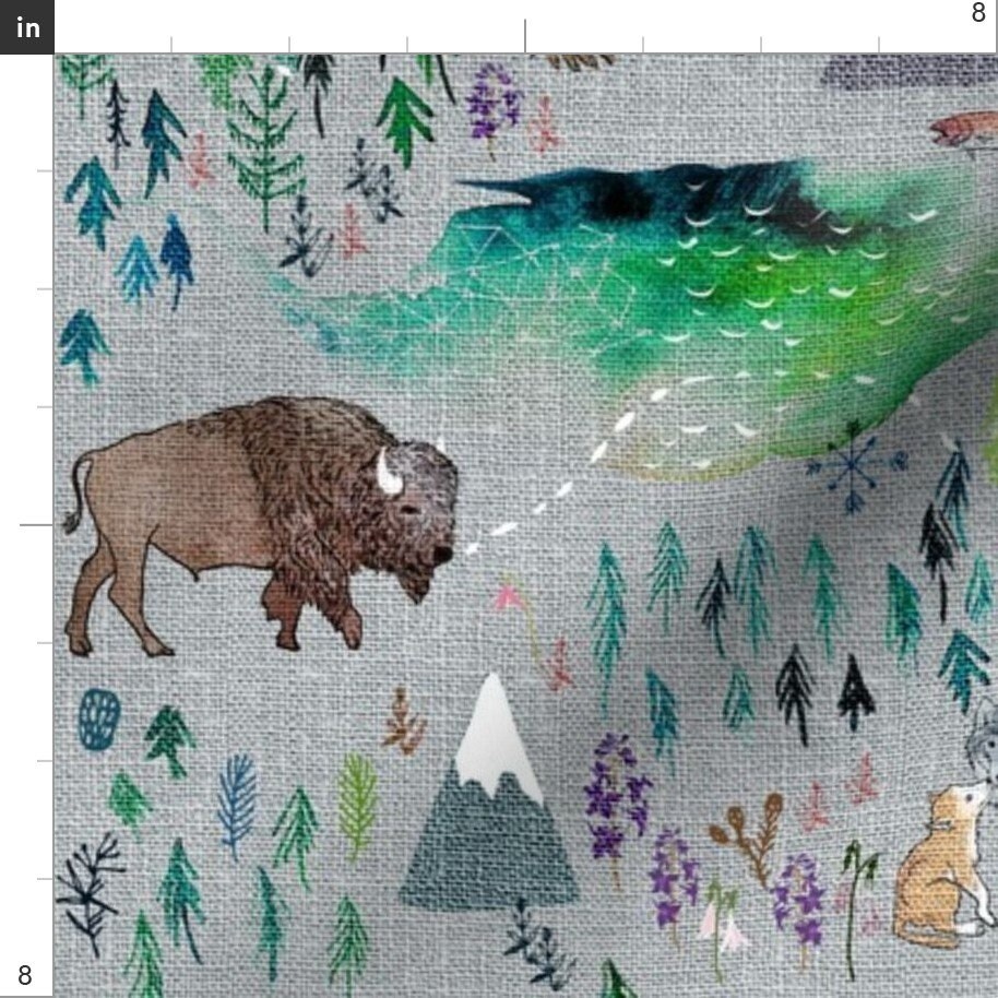 Buffalo Fabric the Boreal by Nouveau Bohemian Buffalo | Etsy