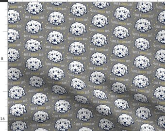 Doodle Dog Fabric Golden Doodle Floral Flower Dog by - Etsy