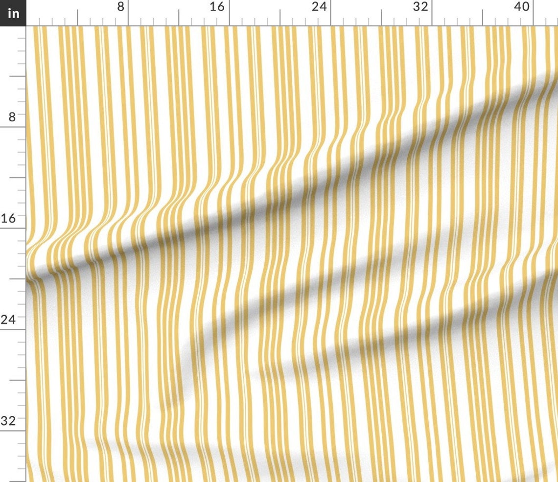 Yellow Stripes Fabric Saffron Ticking Stripes by Shopcabin - Etsy