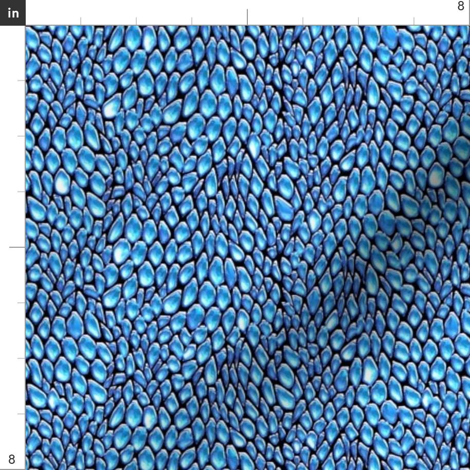 Blue Dragon Scales Fabric - Sparkle Blue Ice Metal Dragon Scales by ...
