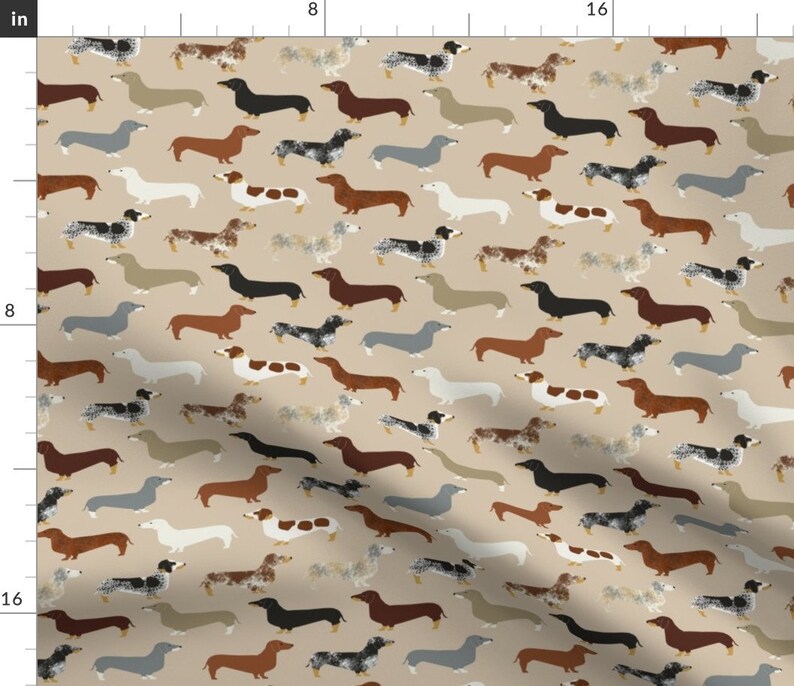 Dachshund Dog Fabric Dachshund Doxie Pet by Petfriendly - Etsy
