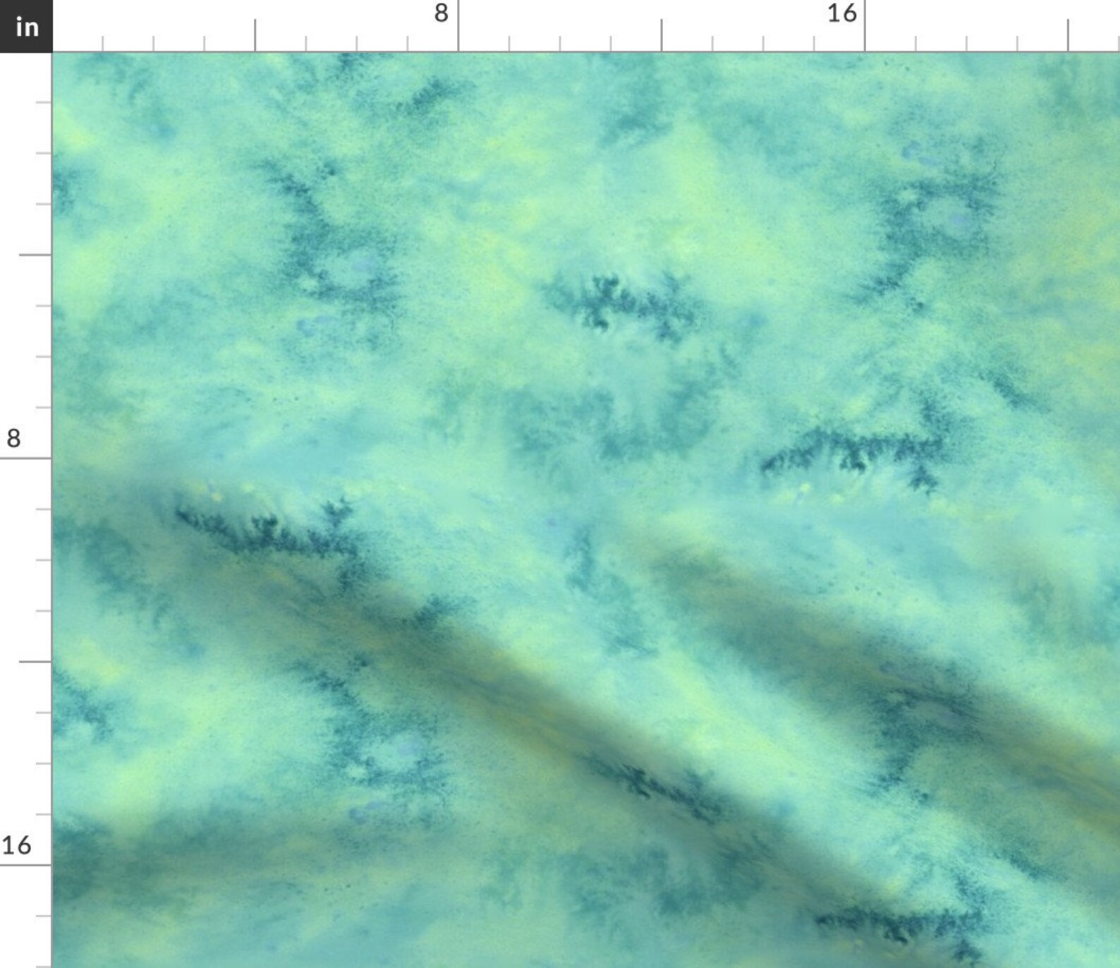 Blue Green Watercolor Fabric Watercolor Ripple Blue Green by - Etsy