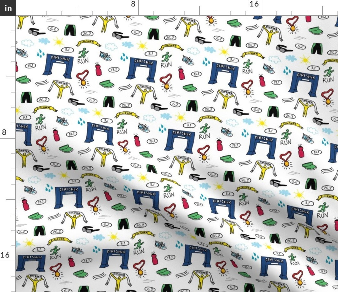 Run Fabric Running Doodles by Heatherdoucette Runner Marathon 5k ...