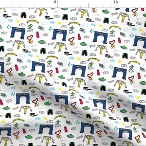 Run Fabric Running Doodles by Heatherdoucette Runner Marathon 5k ...