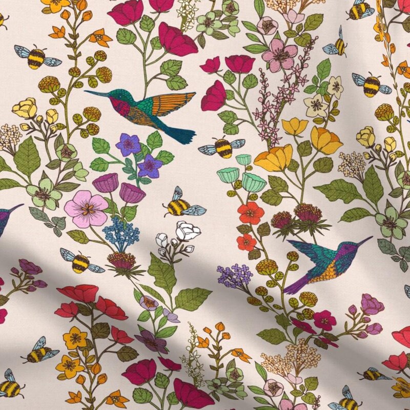 Hummingbird Fabric - Etsy