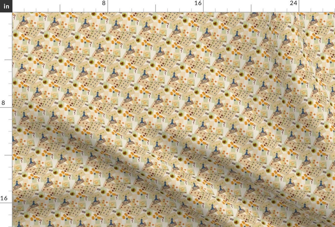 Board Games Fabric - Go by Linsart - Playing Cards Board Games Dominoes ...