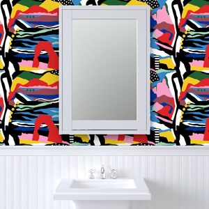 Postmodern Wallpaper Abstract Landscape by Yesterdaycollection Bright ...
