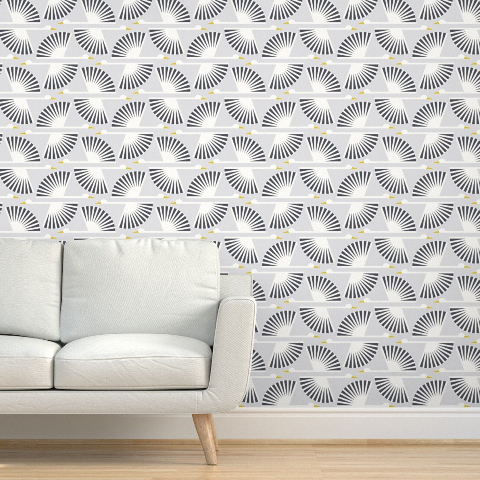 Neutral Geometric Wallpaper Geometric Cranes by Katerhees - Etsy
