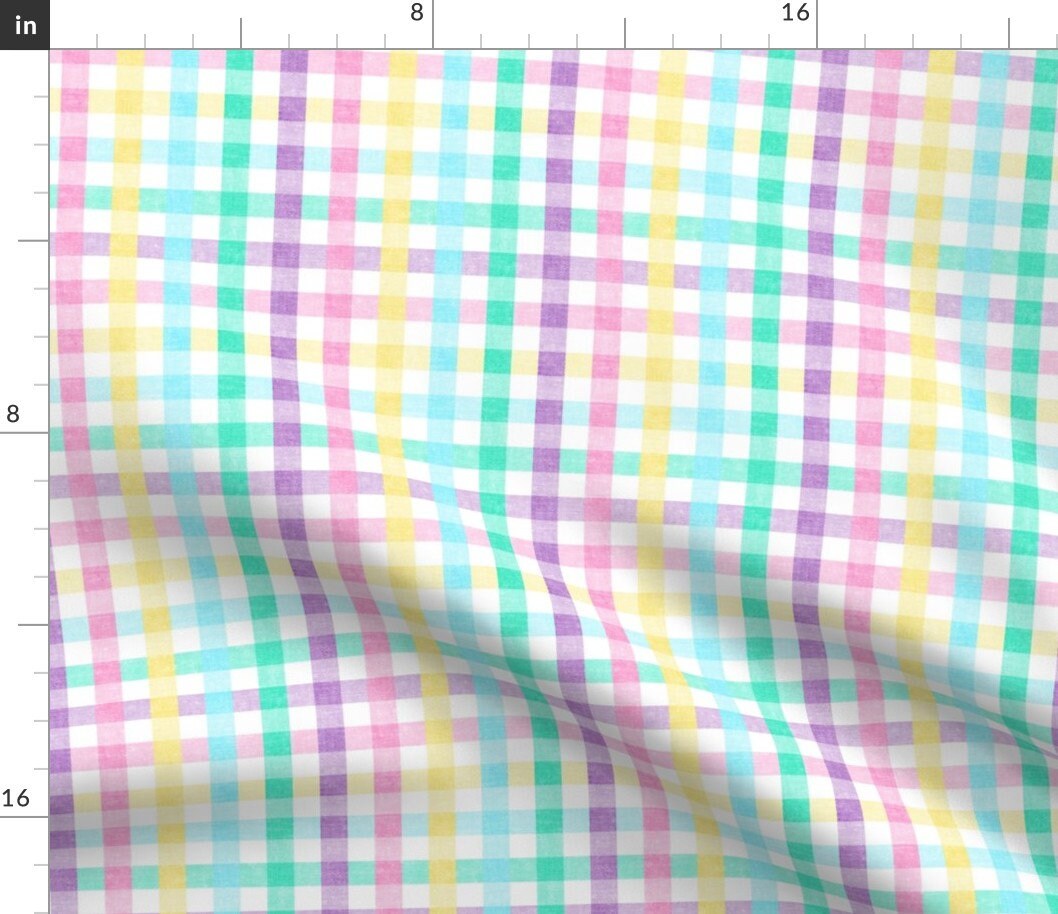 Plaid Fabric Easter Plaid Spring Plaid Easter Egg Colors | Etsy