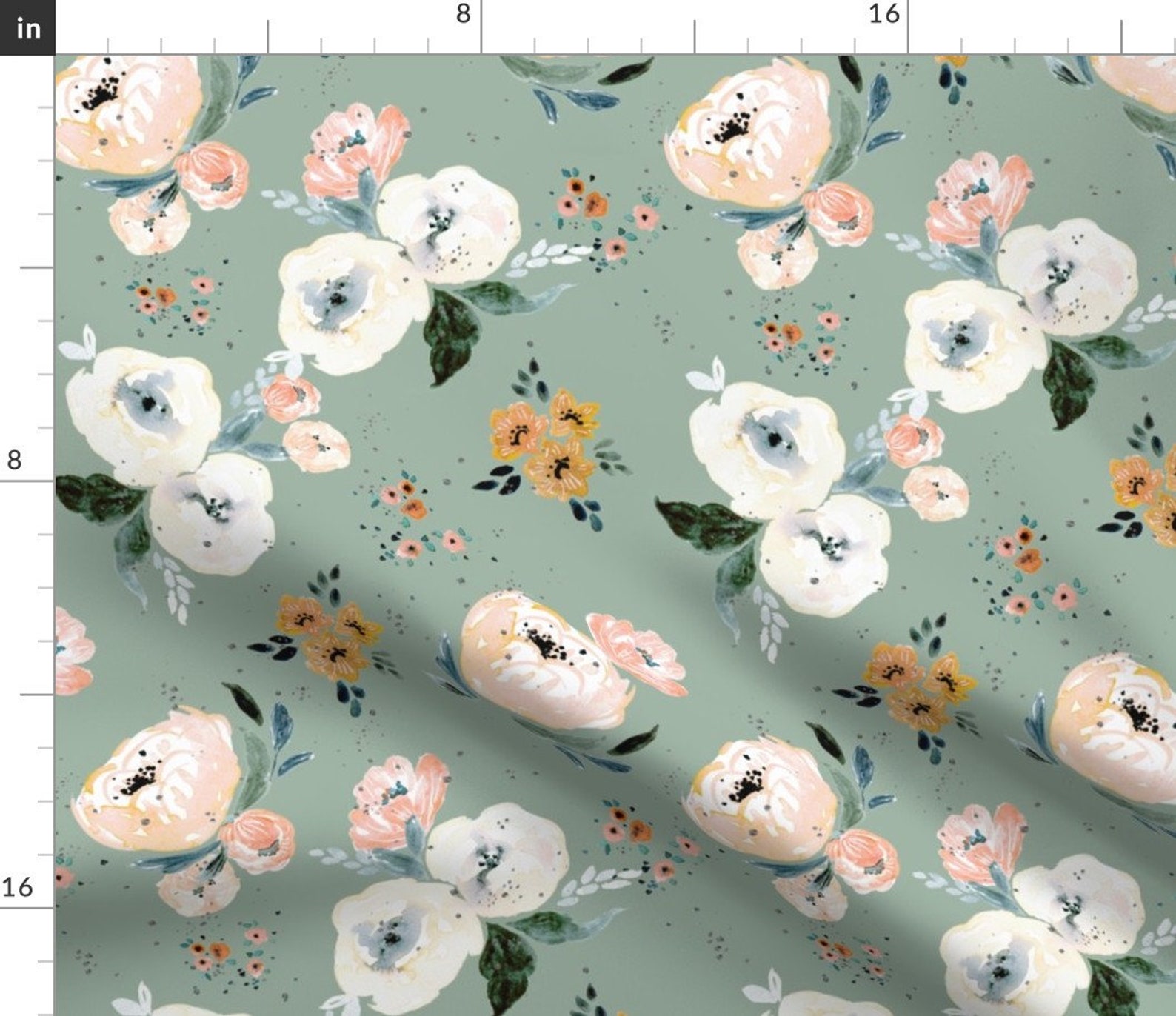 Pastel Floral Fabric Janice Floral Harvest Shades by Crystal - Etsy