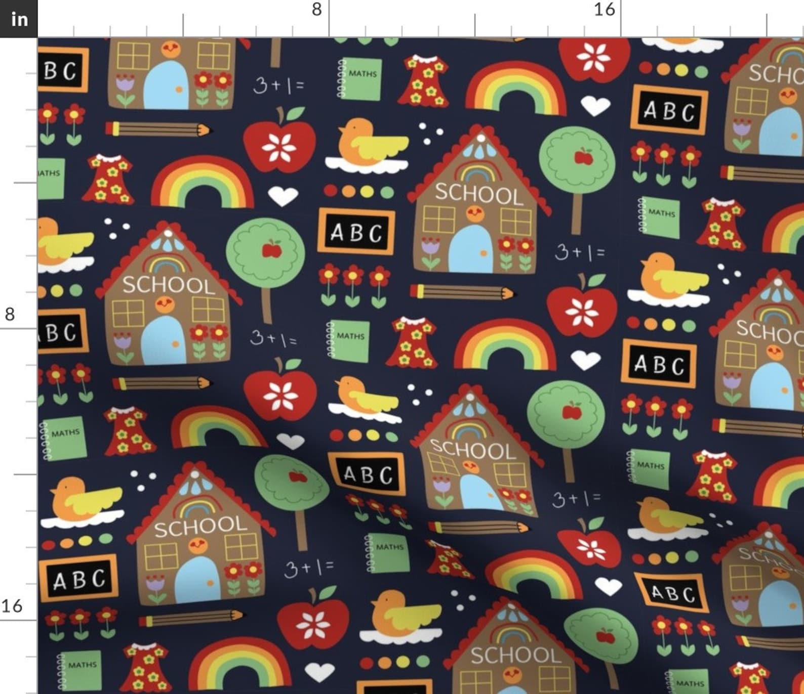 Schoolhouse Fabric Back to School by Kathrinlegg School - Etsy