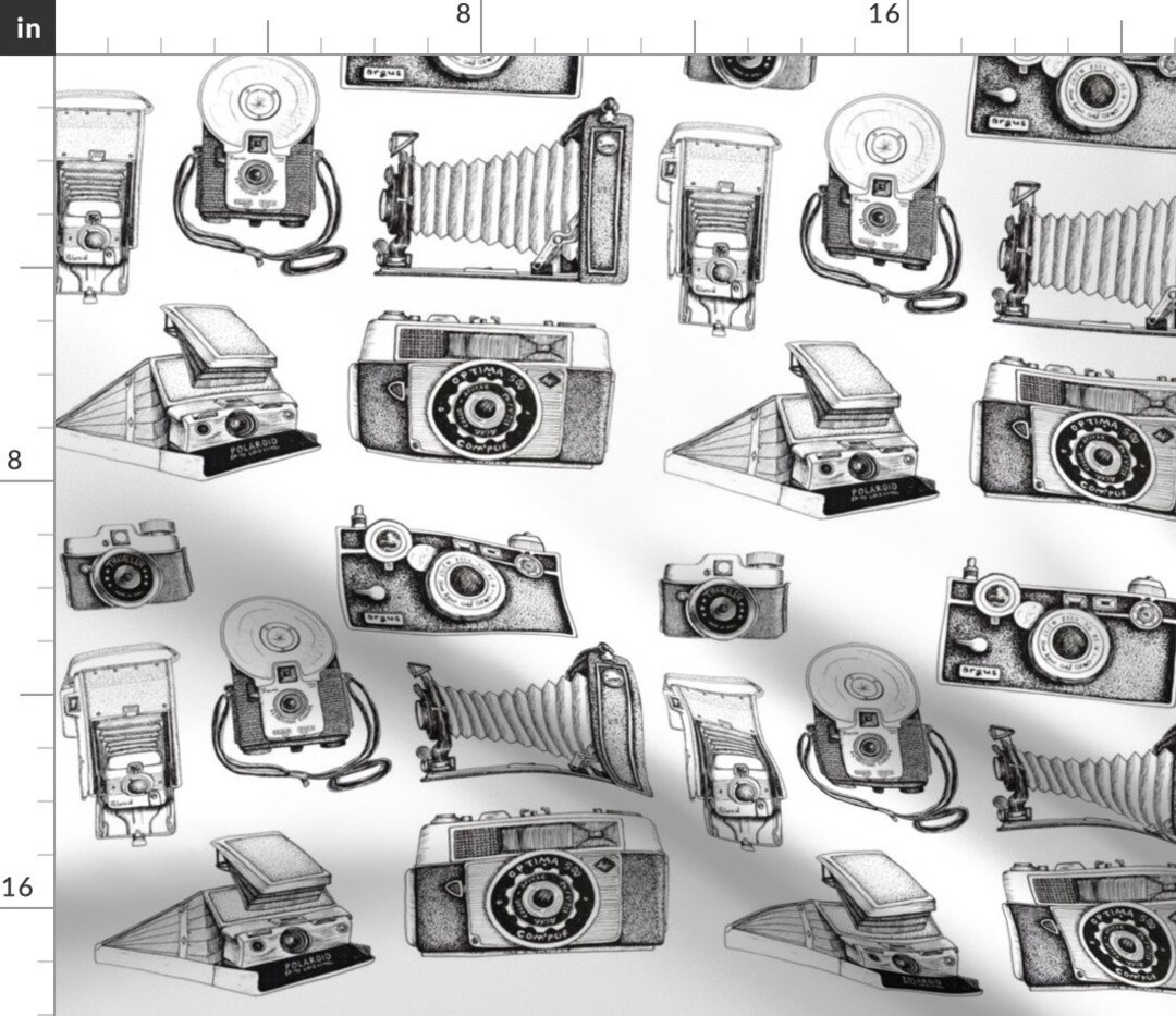Cameras Fabric Vintage Camera Collection by - Etsy