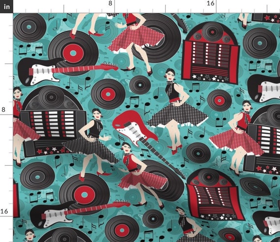 Retro Rock and Roll Fabric Rock'n'roll Mix on | Etsy